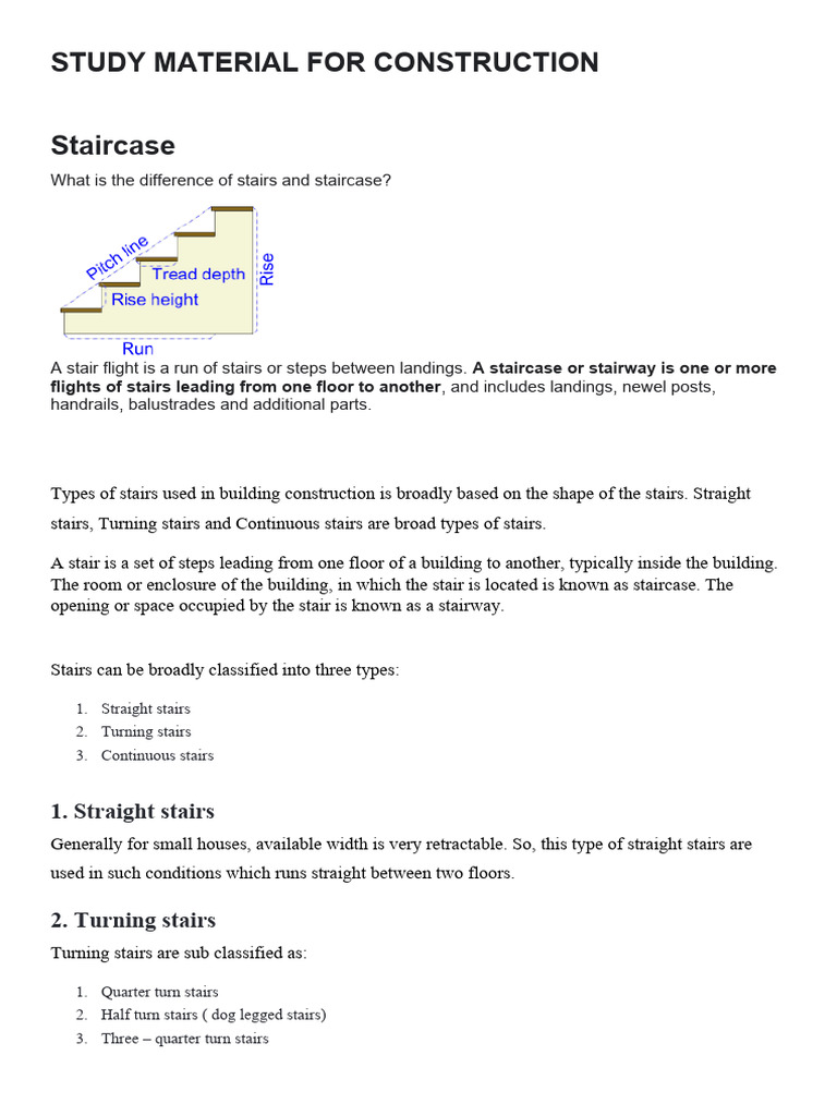 Construction Notes Sem 2 | PDF | Stairs | Flooring