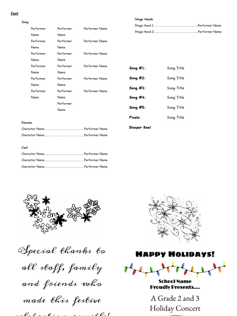 Blank Concert Program Template | PDF