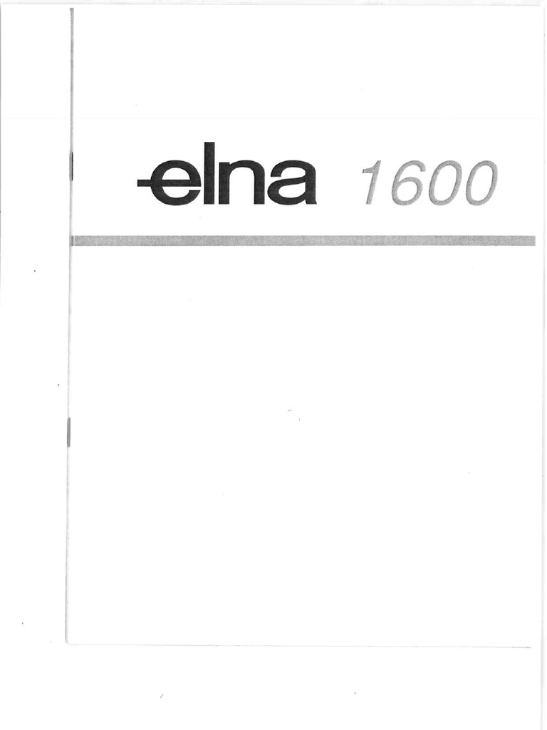 Elna 1500/1600 Sewing Machine Instruction Manual | PDF