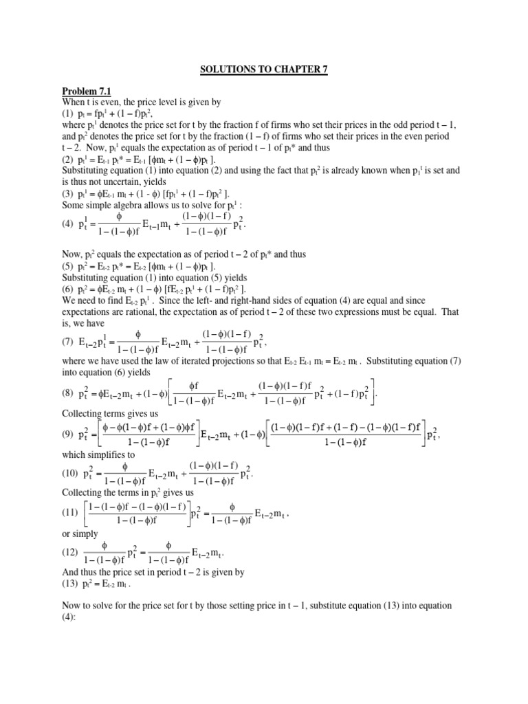 Romer 5e Solutions Manual 07 | PDF | Equations | Prices