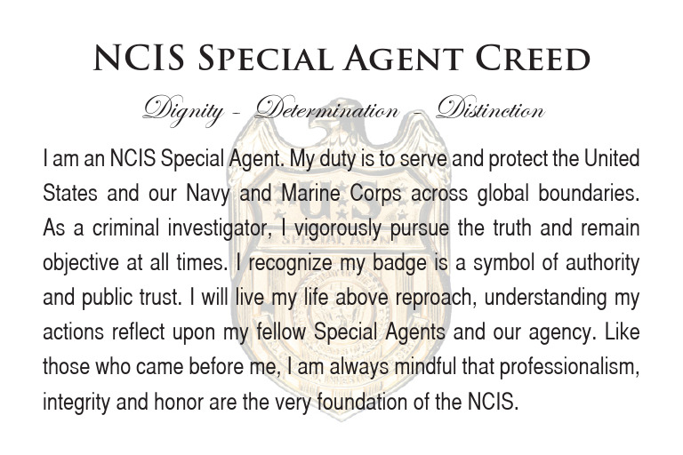 NCIS Special Agent Creed Card | PDF