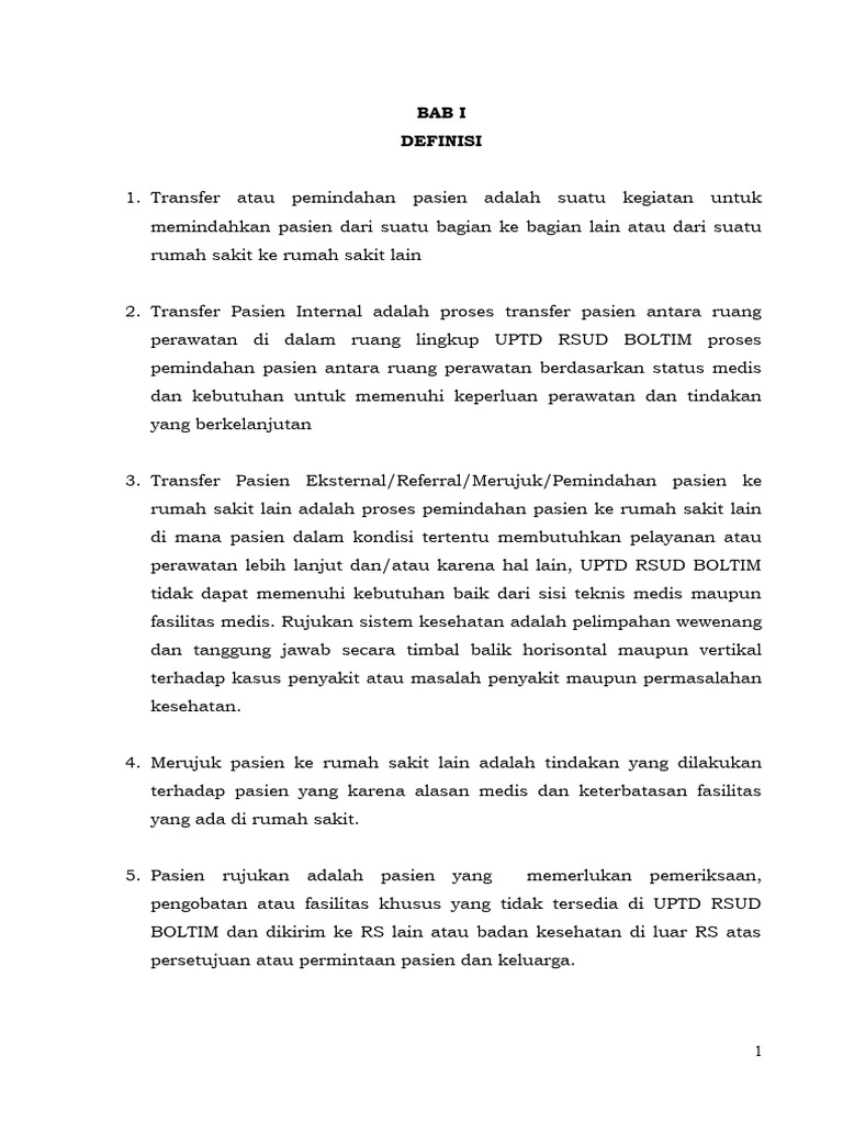 Panduan Transfer Dan Rujukan Pasien | PDF