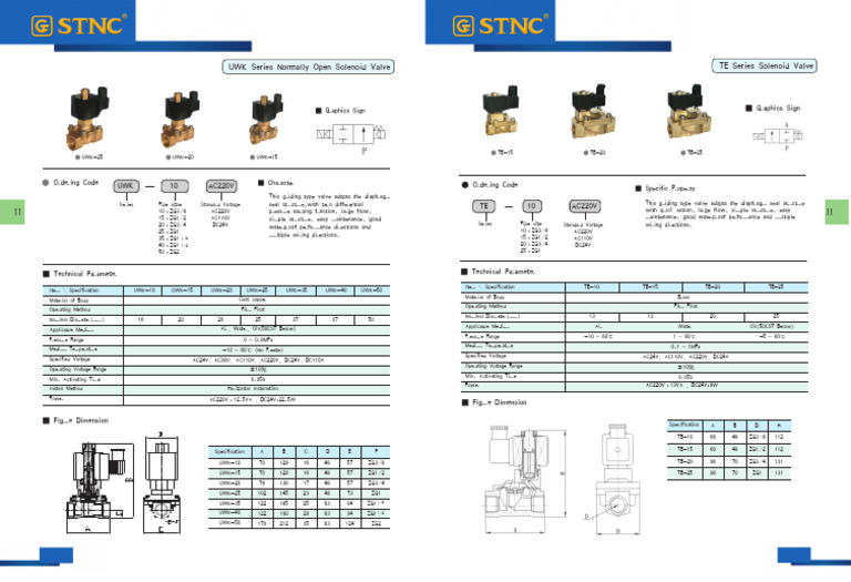 STNC Válvula Uwk e Te | PDF | Valve | Applied And Interdisciplinary Physics