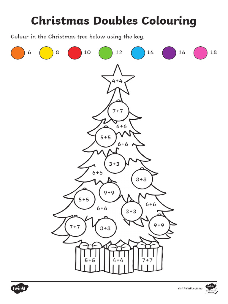 Christmas Doubles Colouring Activity Sheets English | PDF
