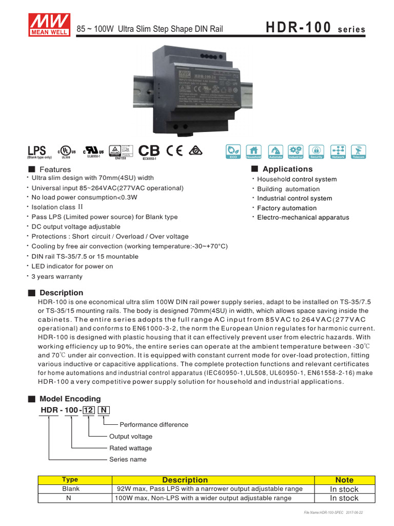 HDR 100 | PDF | Electromagnetic Compatibility | Rectifier
