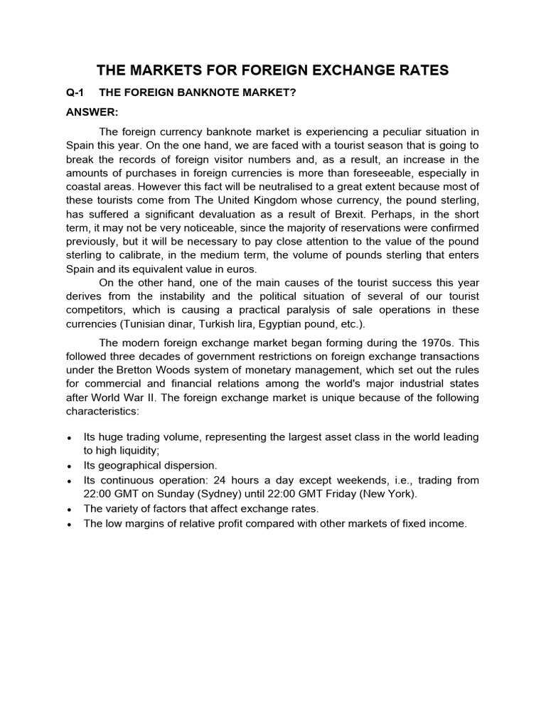 2-The Markets For Foreign Exchange Rates | PDF | Exchange Rate ...