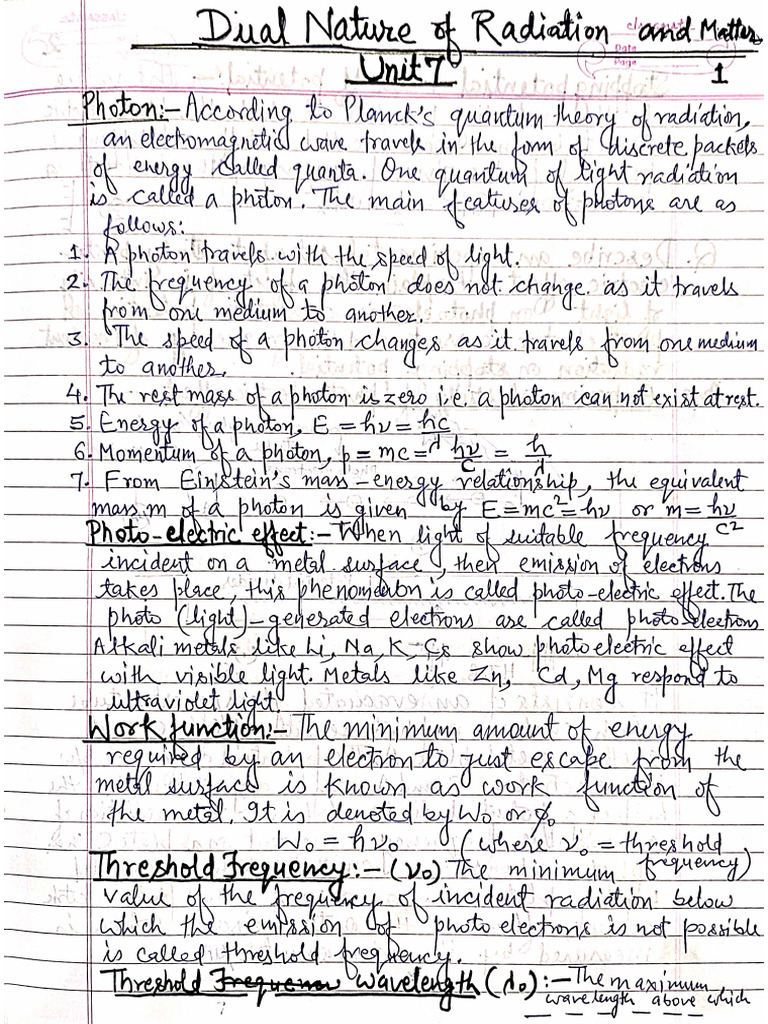 Dual Nature of Light Notes For Iit-Jee/cbse | PDF