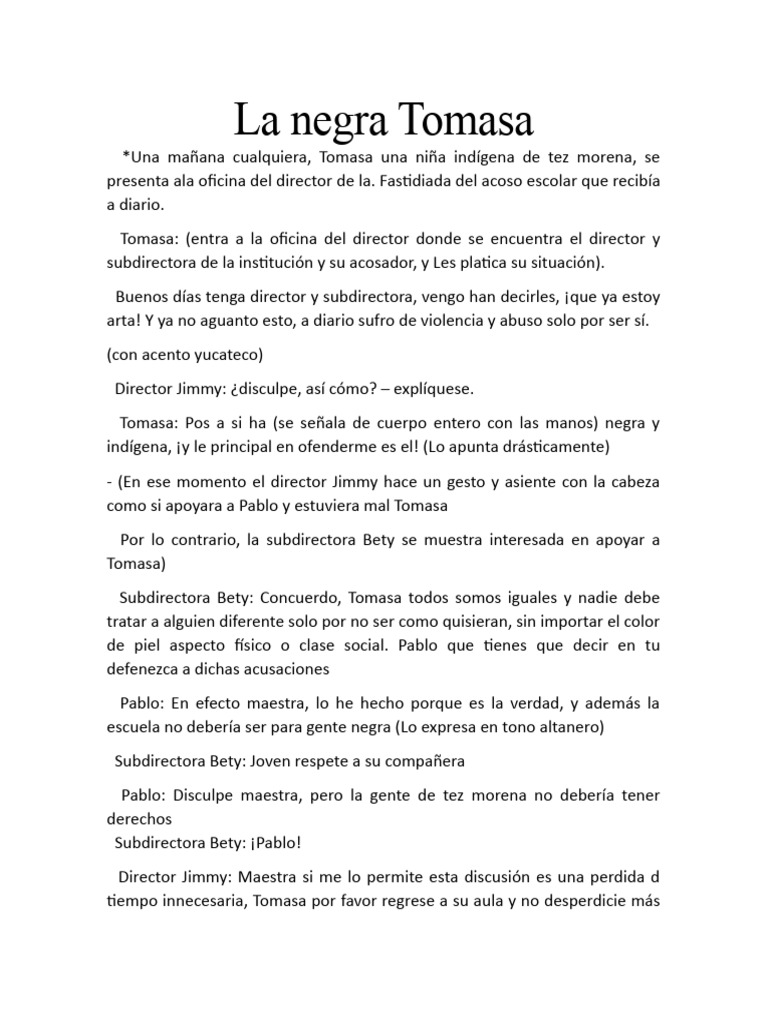 La Negra Tomasa | PDF