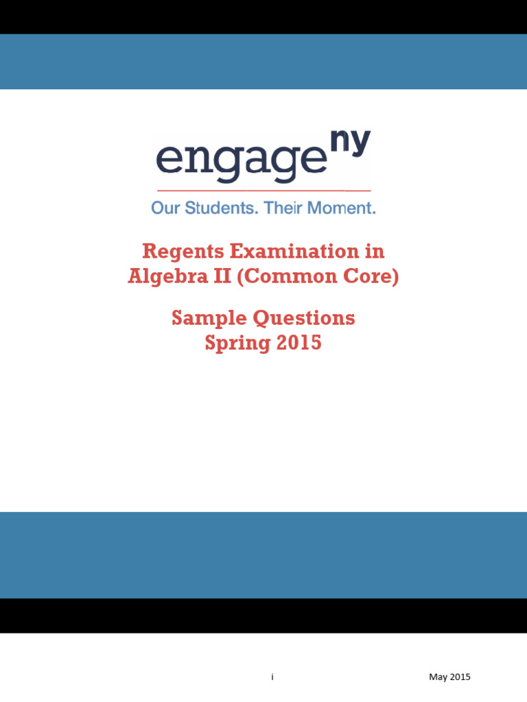 Algebra II Sample Items Spring 2015 6 | PDF | Multiple Choice ...
