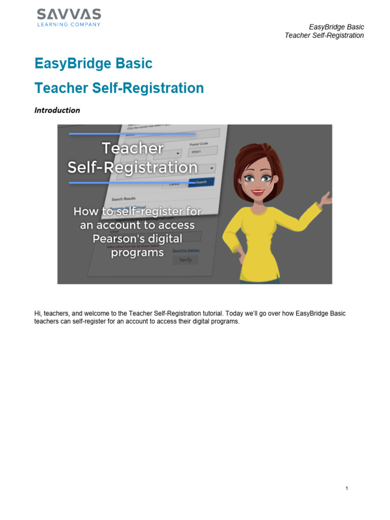SAVVAS Handout EBBasic Teacher Self-Registration 1568647168 1591308488 ...