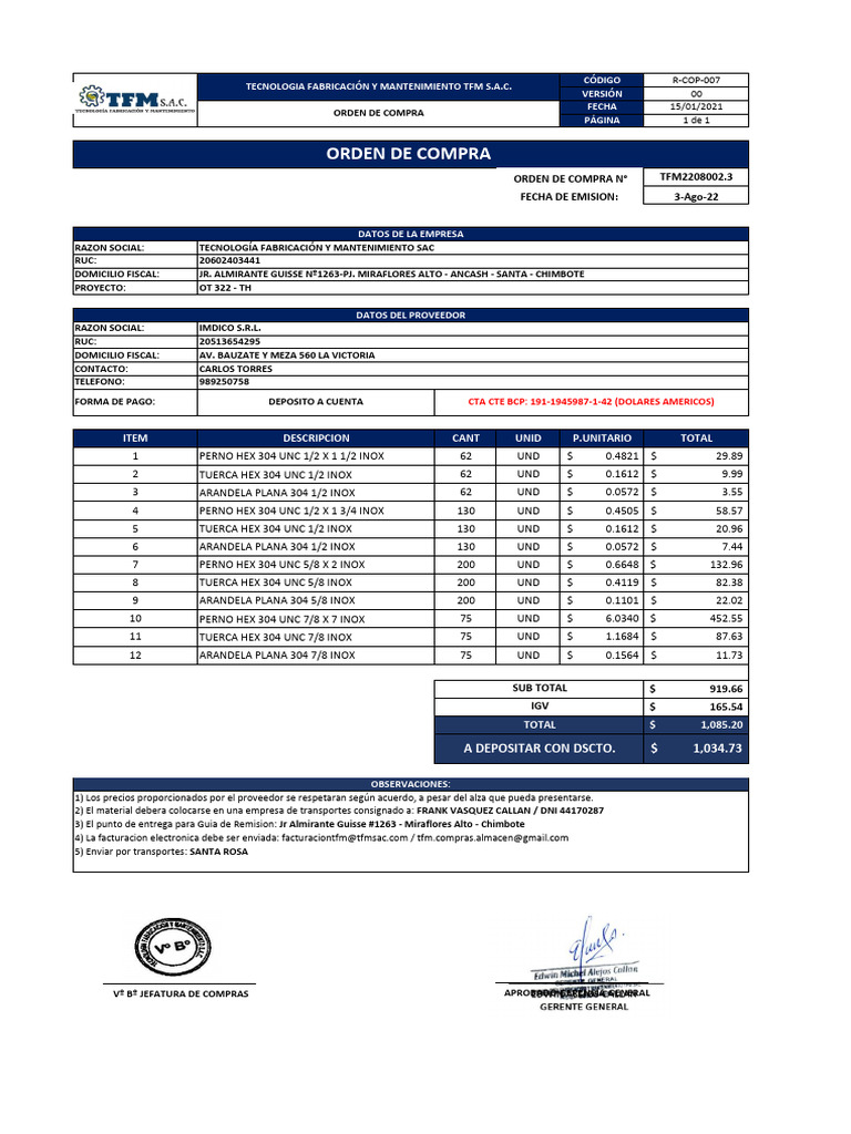 Oc - Imdico - TH | PDF