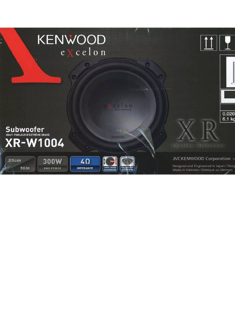 User Manual Kenwood Excelon XR-W1004 (English - 10 Pages) | PDF