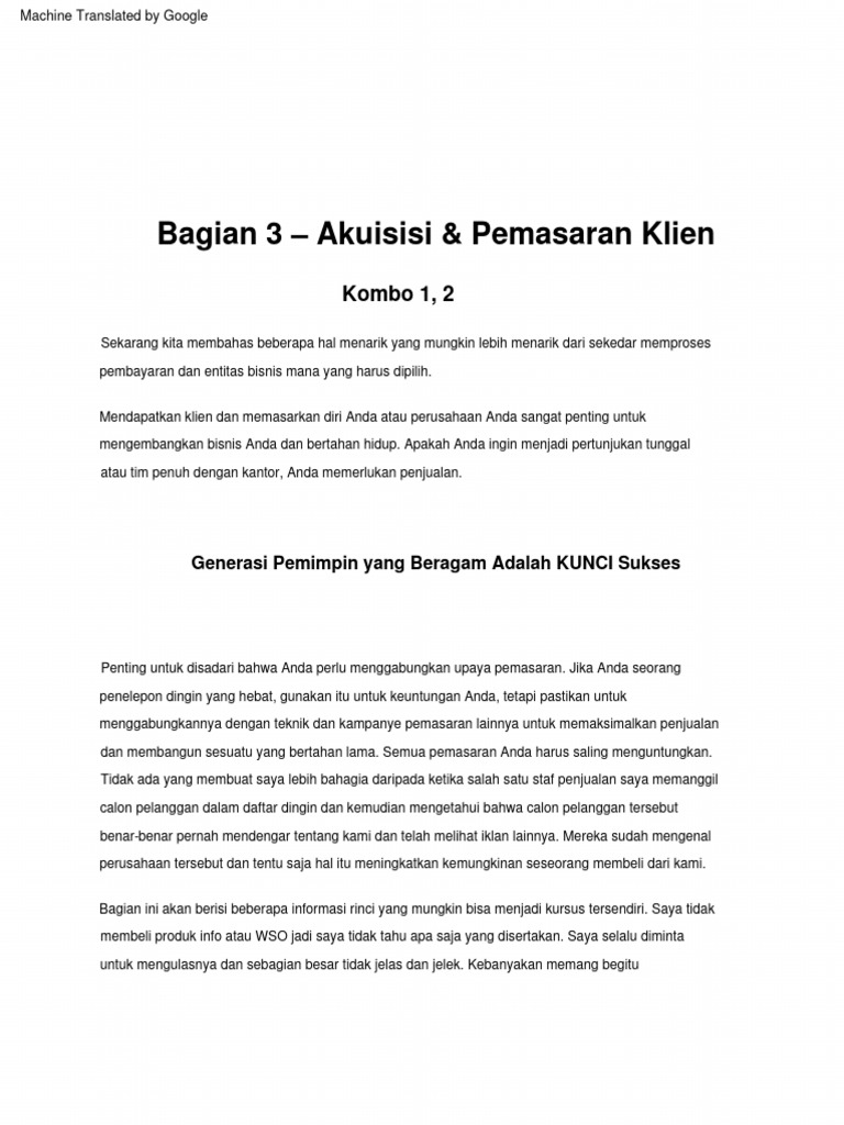 Main Guide Part 3 Blueprint Client Acquisition 1 2 Combo Pdf