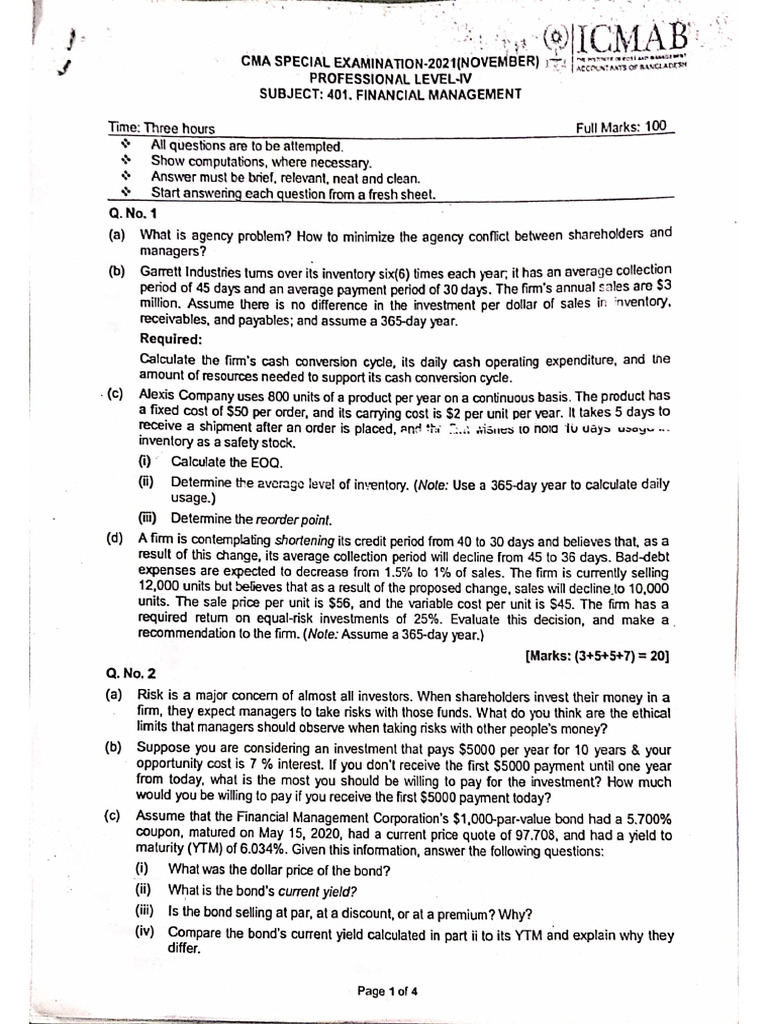 FIM Old Syllabus Questions - Ocred | PDF | Dividend | Stocks