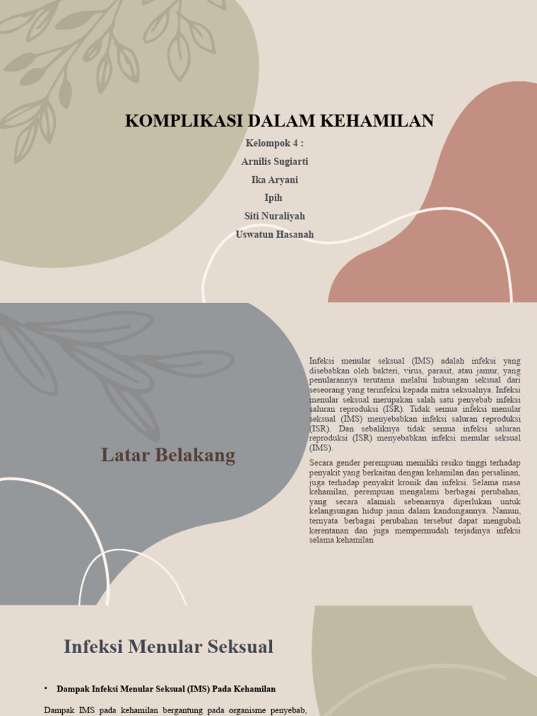 Komplikasi Kehamilan (Ims, Abnormal Genital Tract) | PDF