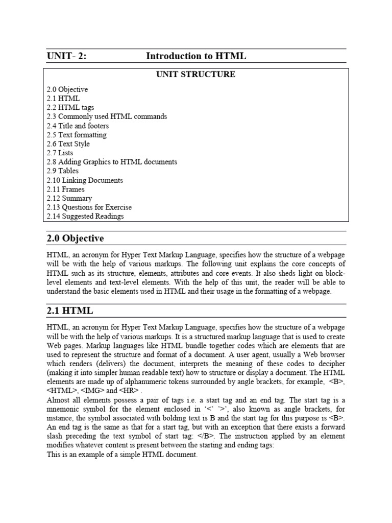 WD 2 | PDF | Hyperlink | Html Element