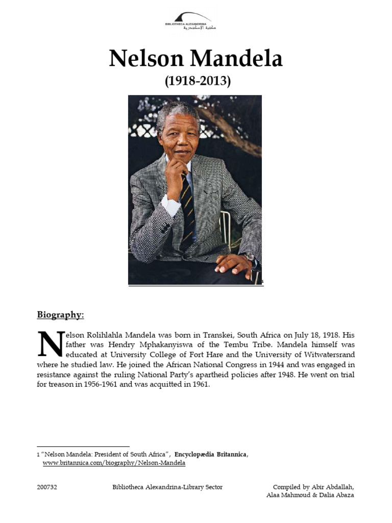 Mandela Nelson (1) | PDF | Nelson Mandela | African National Congress