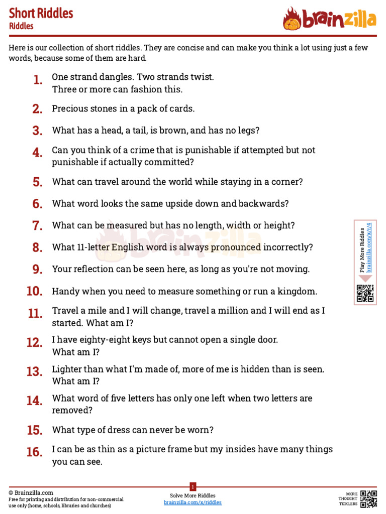 Short Riddles | PDF