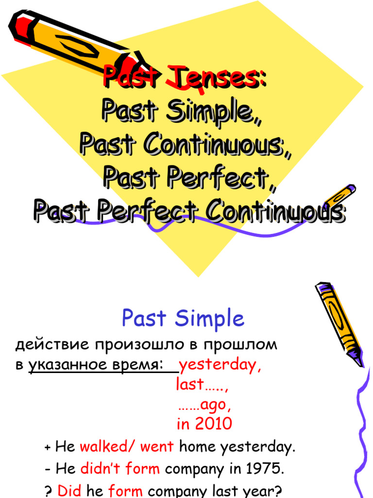 Past Tenses:: Past Tenses: Past Simple, Past Continuous, Past Perfect, Past Perfect Continuous ...
