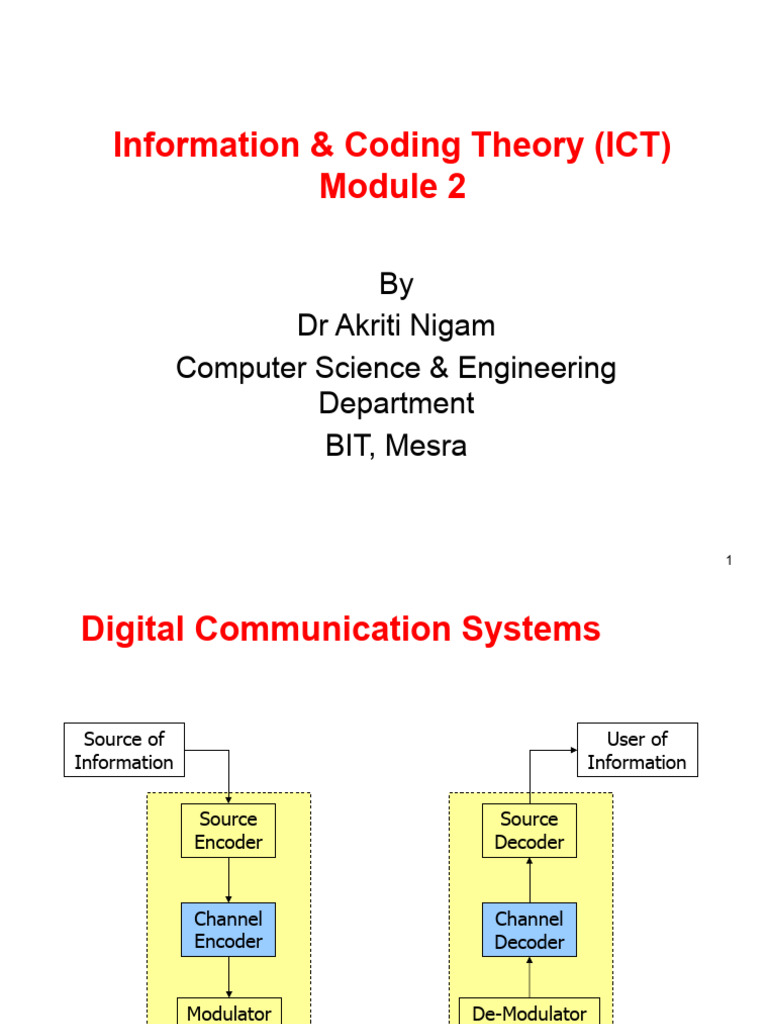 ICT - Module 2 Lecture 11 | PDF | Error Detection And Correction | Computer Science