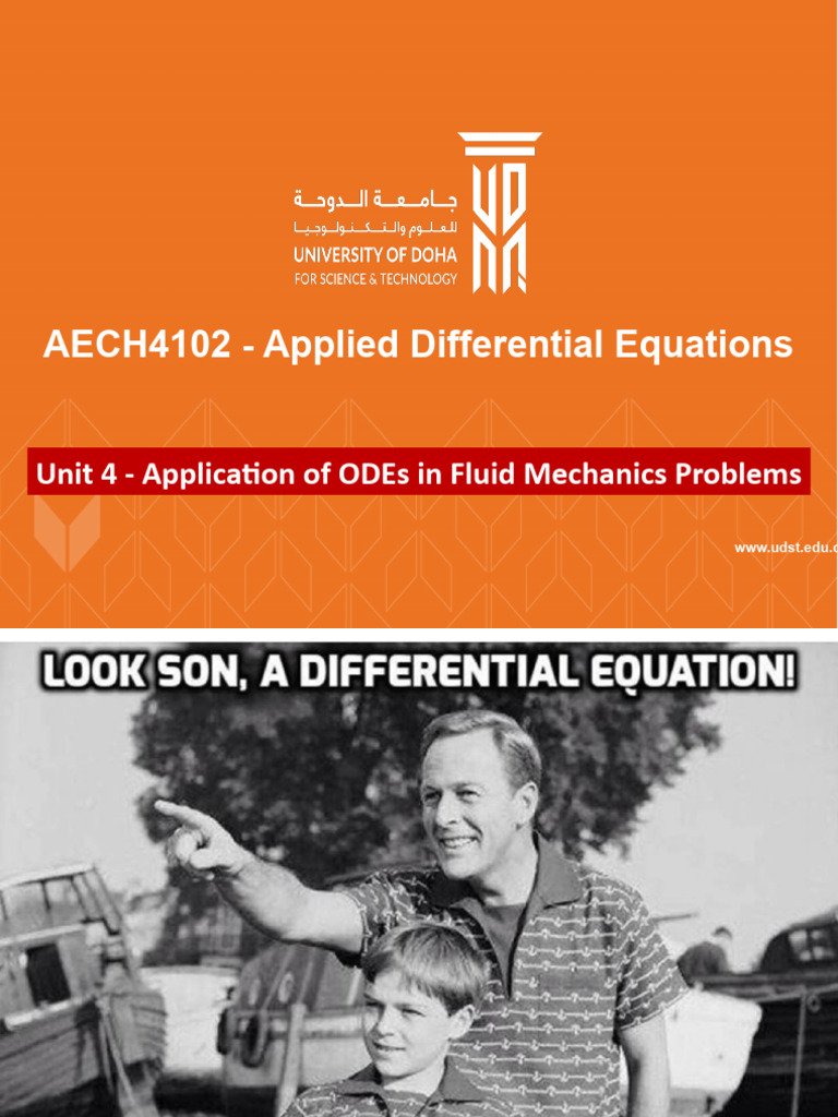 Unit 4 - Application of ODEs in Fluid Mechanics Problems | PDF | Transport Phenomena | Fluid ...