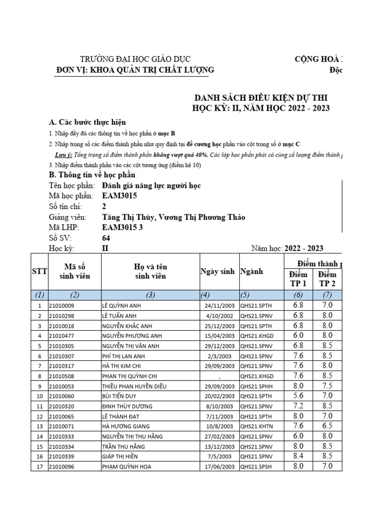 EAM3015 - 3 - ?Ã¡Nh GiÃ¡ N?NG L?C Ng??i H?C | PDF
