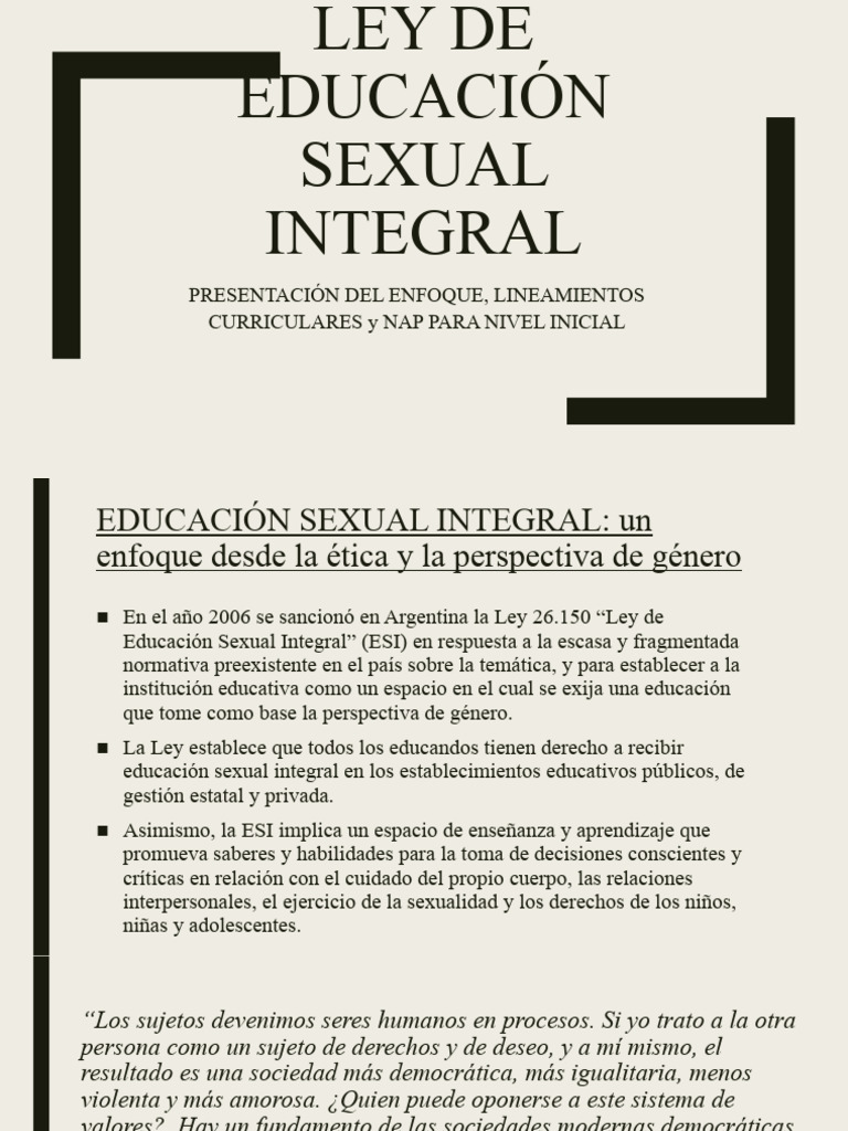 ESI-E.F Nivel Inicial | PDF | Educación sexual | La sexualidad humana