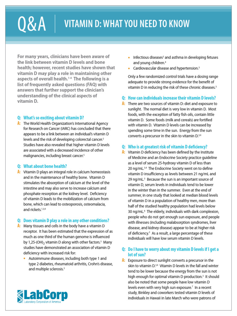 Vitamin D: What You Need To Know | PDF | Vitamin D | Vitamin