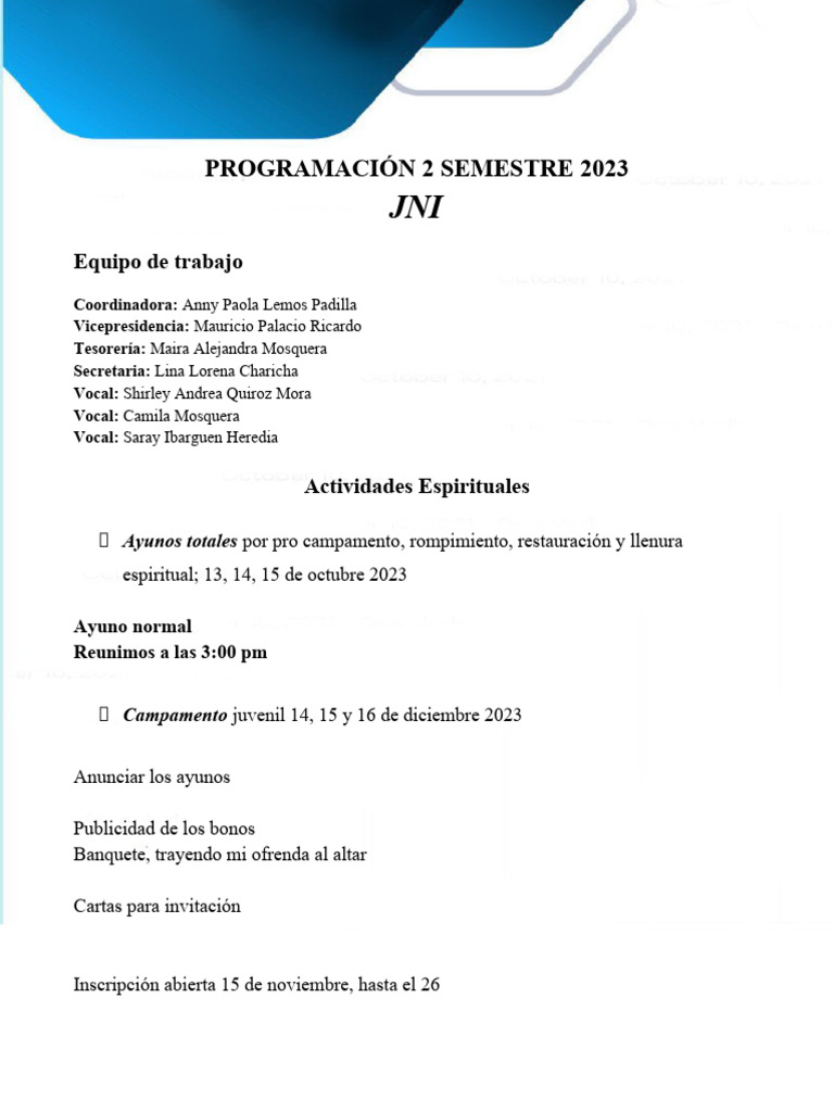 Programacion 2023 Jni Semestre 2 | PDF