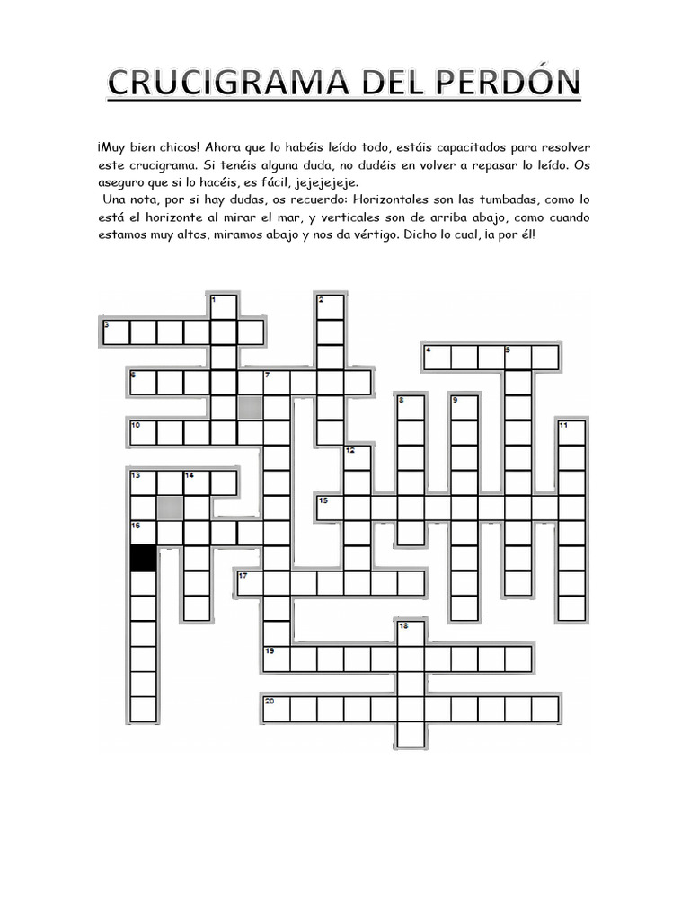 Crucigrama Del Perdón | PDF
