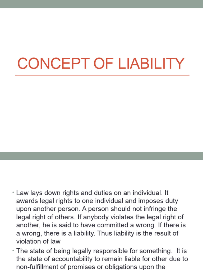 Concept of Liability | PDF | Legal Liability | Legal Remedy