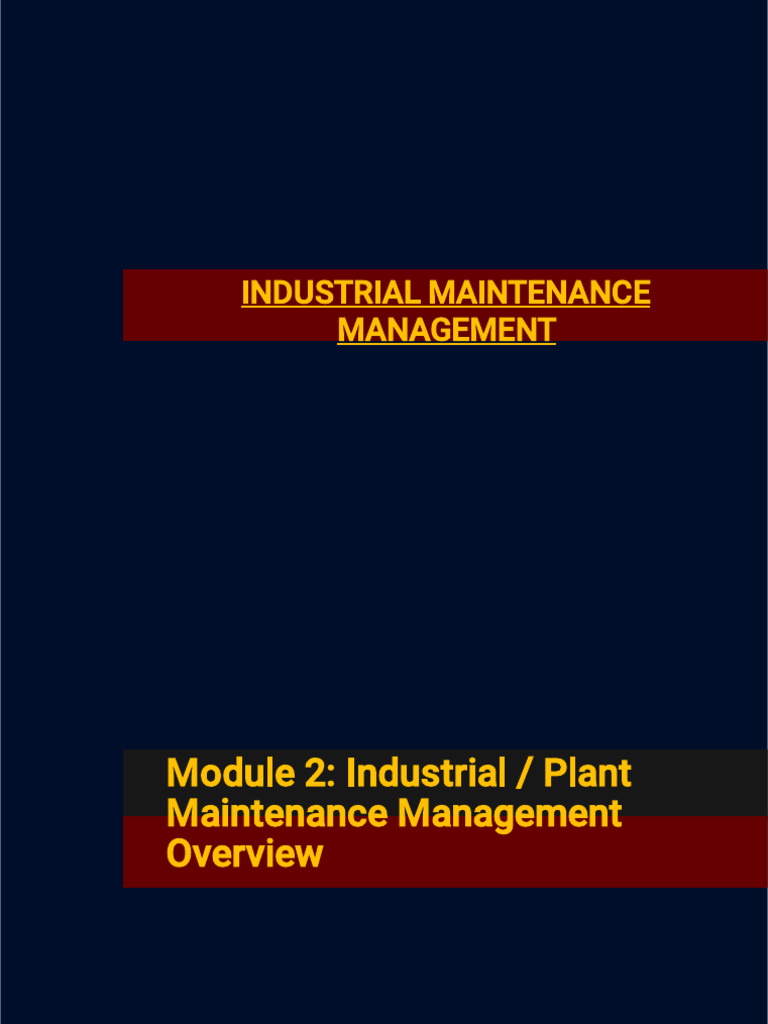 Industrial Maintenance Management Guide | PDF | Business | Systems Science