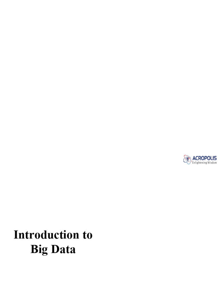 Inoduction To Big Data | PDF | Apache Hadoop | Cloud Computing