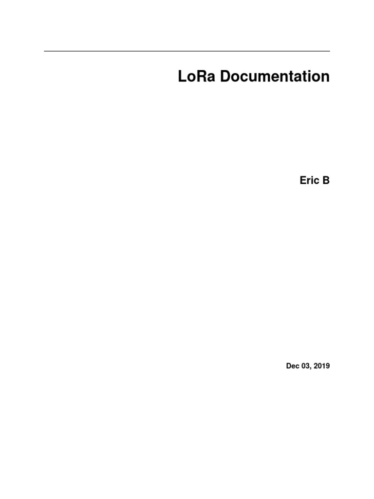 lora documentation | PDF | Modulation | Computer Engineering