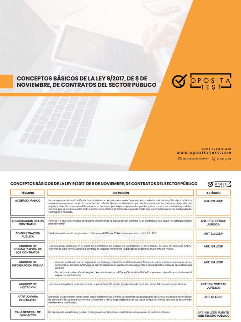 Conceptos Basicos Ley 9-2017 | PDF | Economias