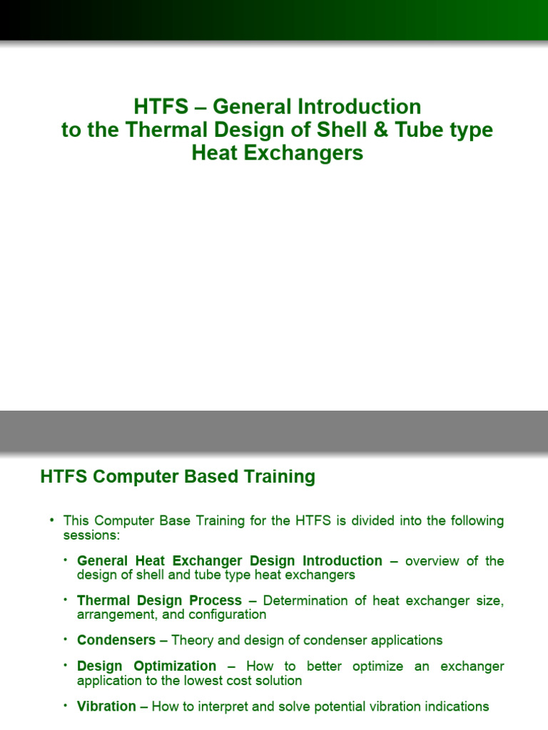 HTFS Shell & Tube Heat Exchanger Guide | PDF | Heat Exchanger | Heat ...
