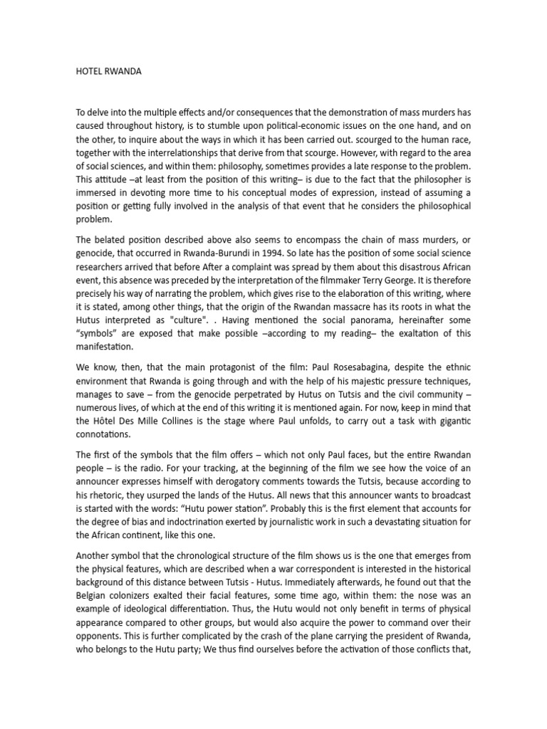 Hotel Rwanda 1 | PDF | Hutu