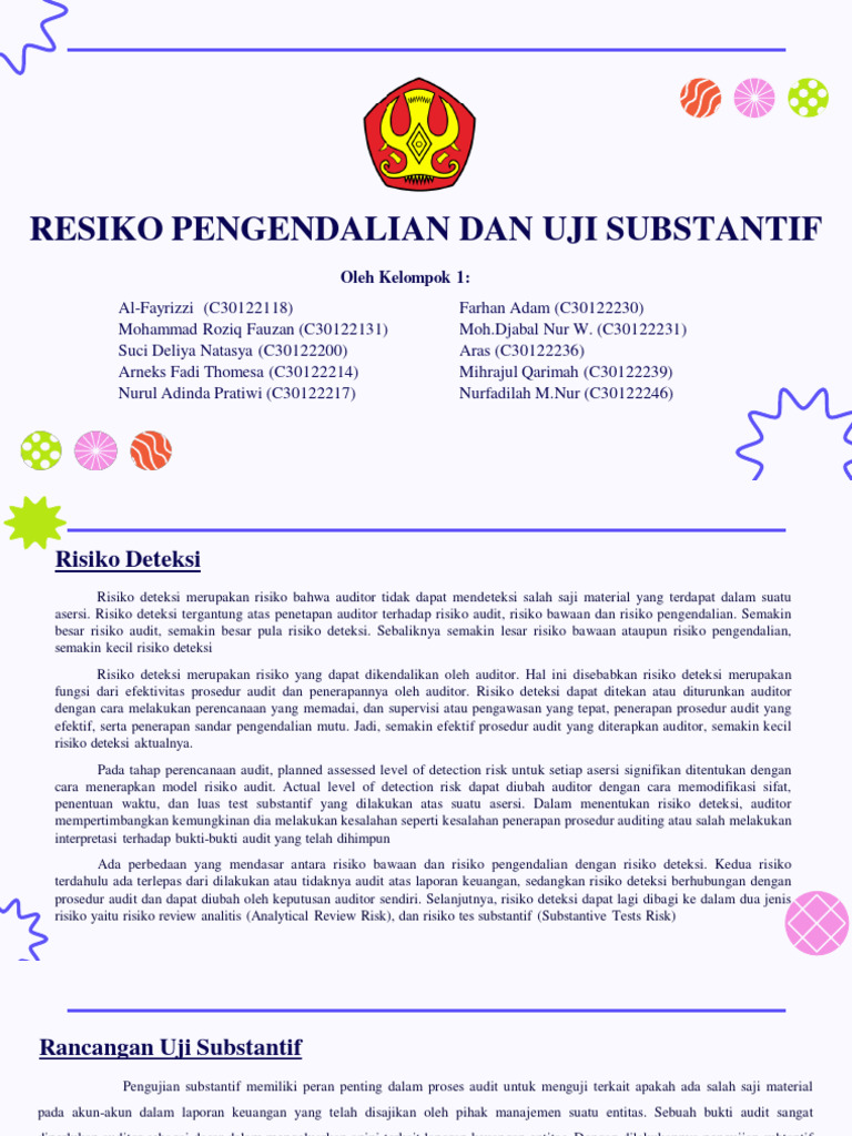 (PPT Kel.2) Resiko Pengendalian & Uji Substantif | PDF