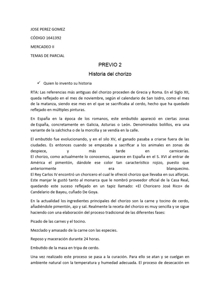 Previo 2 Mercado II | PDF | Cocinando | Alimentos