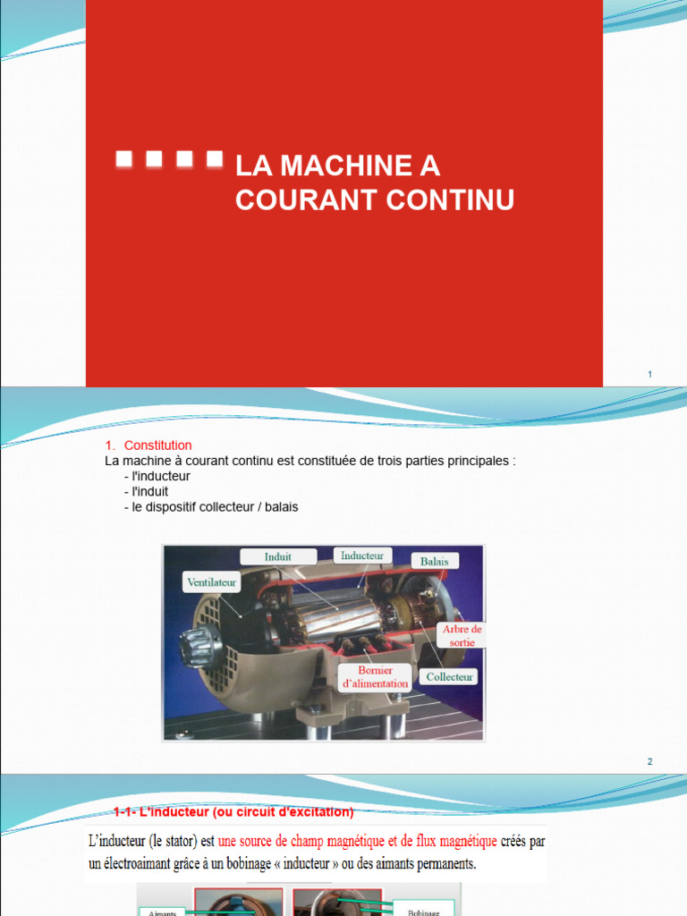 Machines À Courant Continu-2 | PDF | Générateur électrique | Inducteur