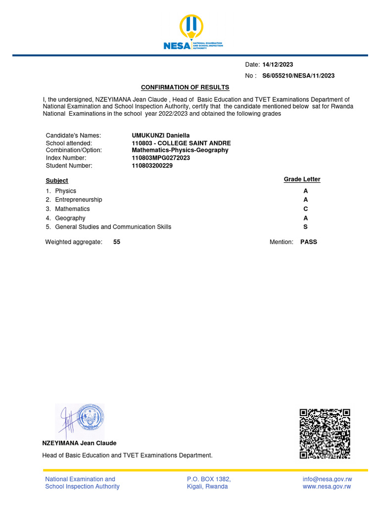 Result Slip Advanced Level | PDF