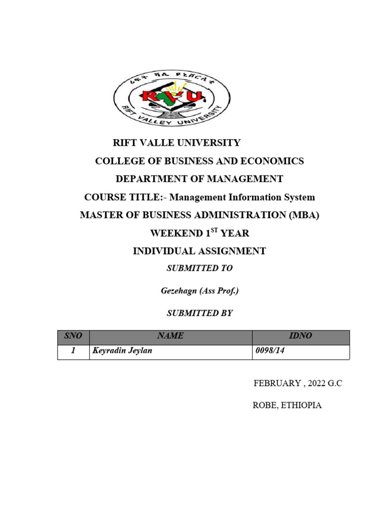 MIS NEW Assignment | PDF | Information System | System