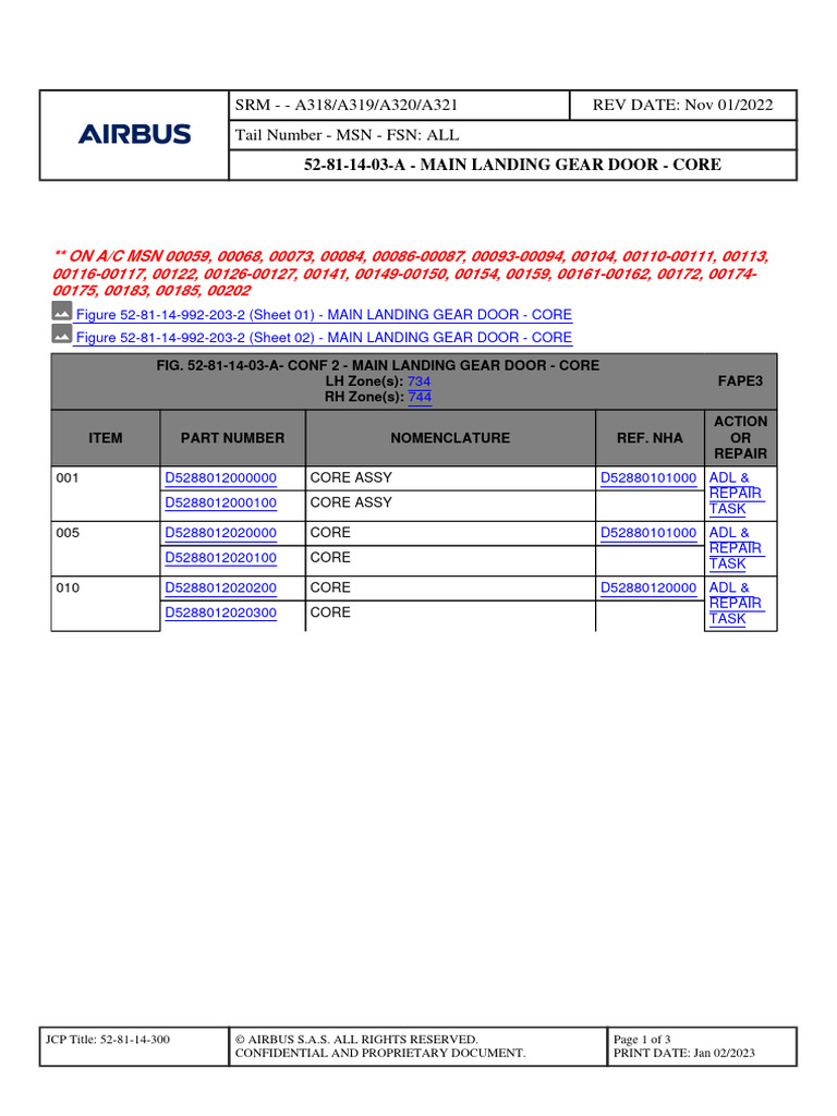 A318/A319/A320/A321 Landing Gear Core | PDF | Aviation | Airliner