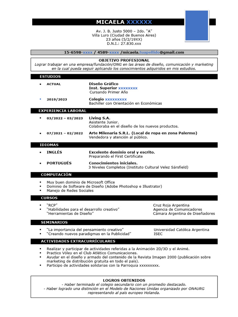CV-Modelo-1 | PDF | Informática