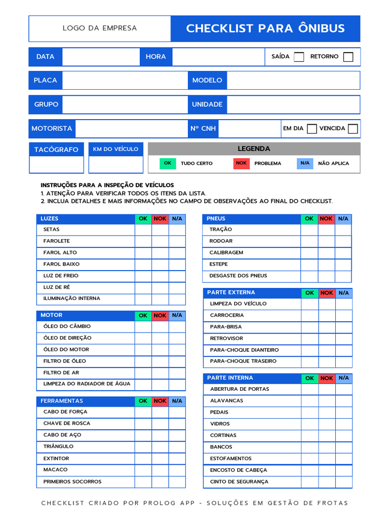 Checklist de Onibus | PDF | Motores | Bens manufaturados