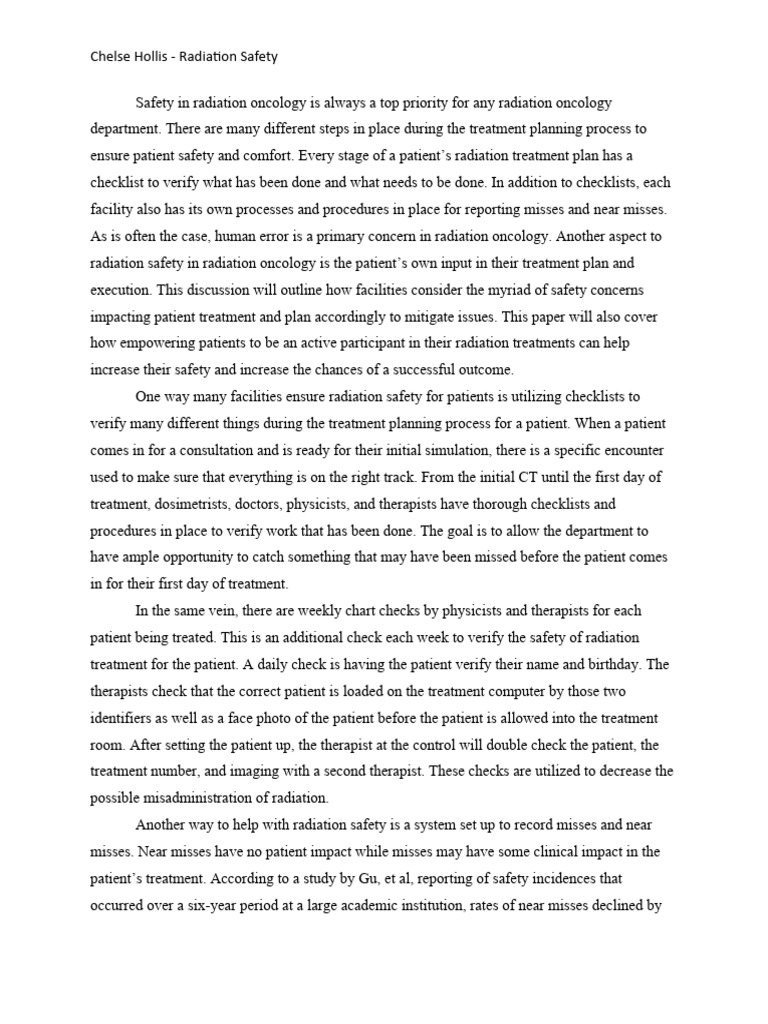 Radiation Safety Paper | PDF | Radiation Therapy | Therapy