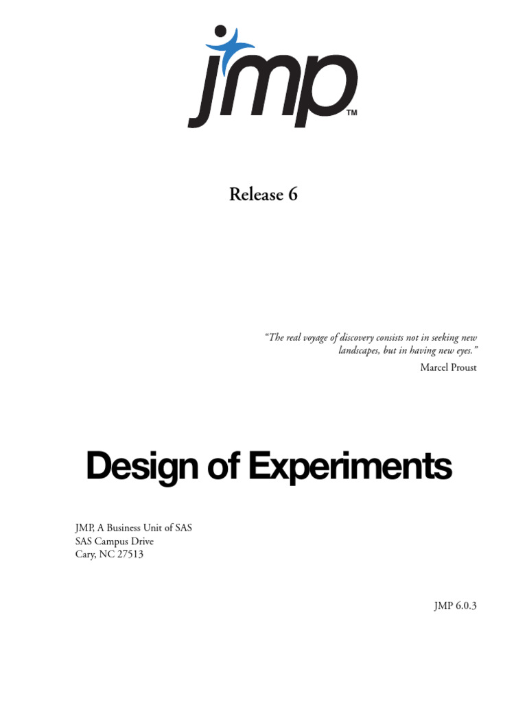 Design Of Experiments Jmp Pdf P Value Statistics