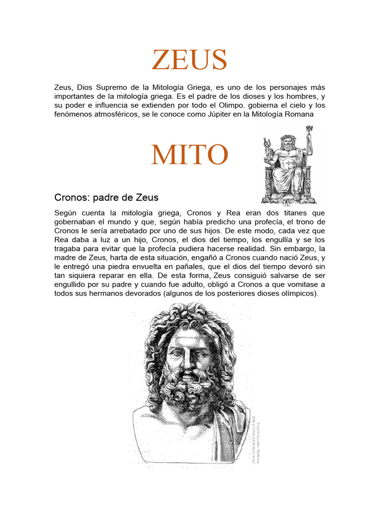 ZEUS | PDF | Mitología griega | Zeus