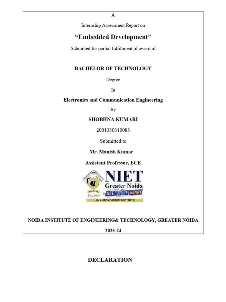 Report formate[1] | PDF | Embedded System | Computer Programming
