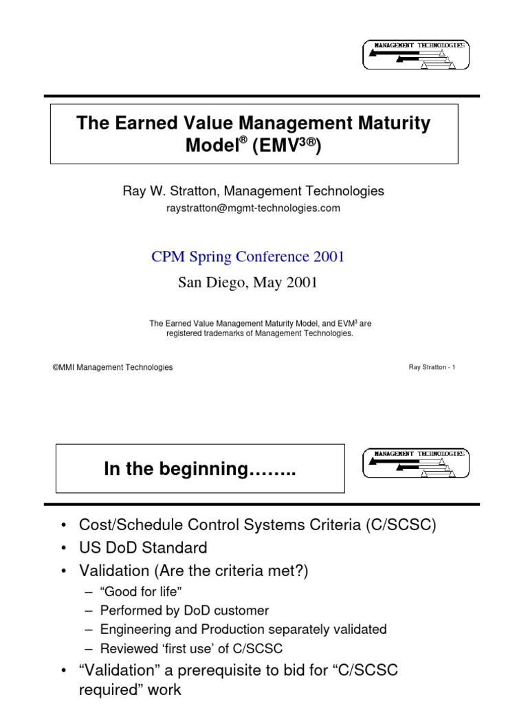 PS0406 EVM Maturity Model - EVM3, Stratton | PDF | Business